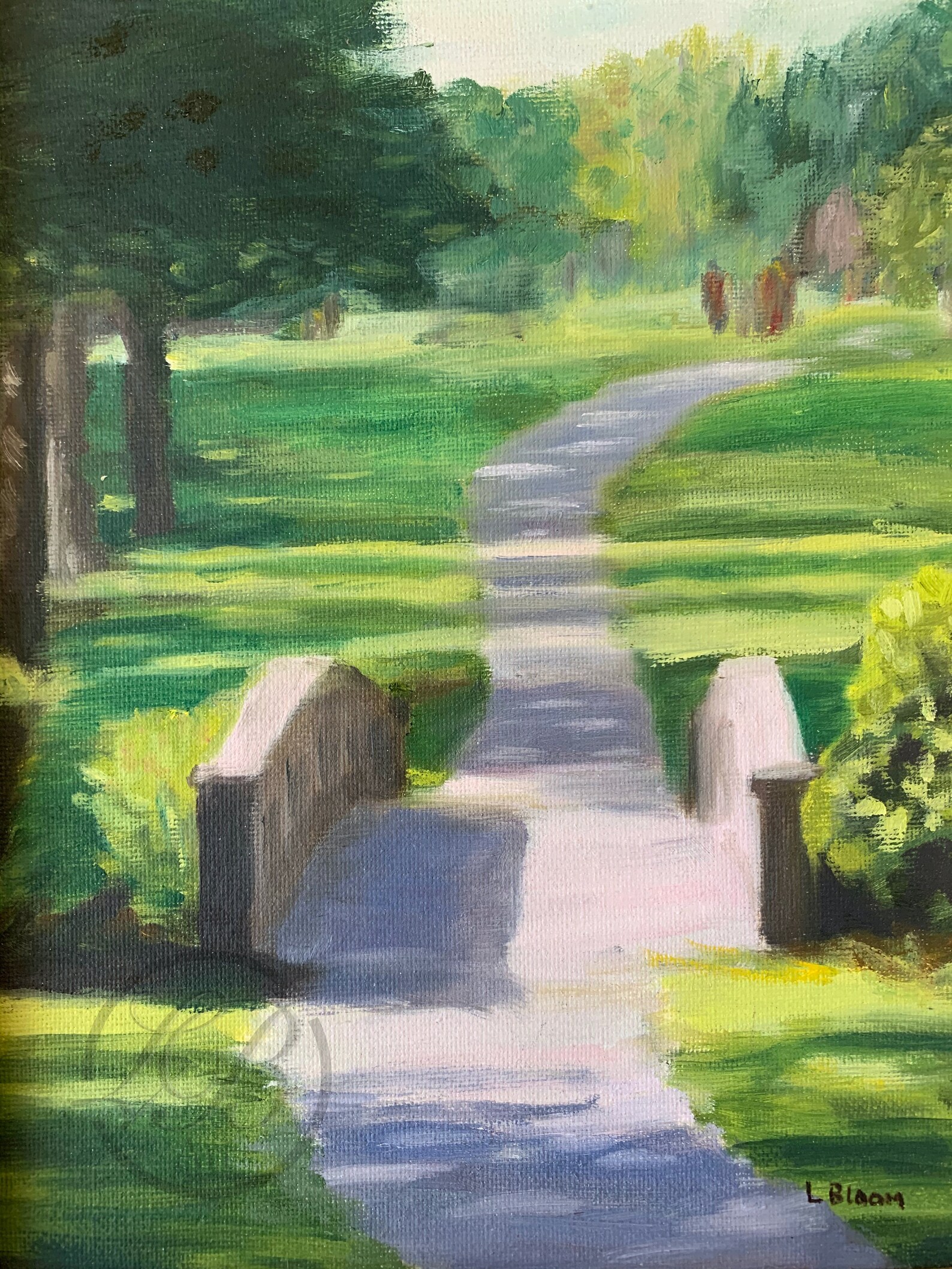 Let's Walk, 8'x10 Oil Painting Print With 11 X 14 White Mat, Bridge in ...