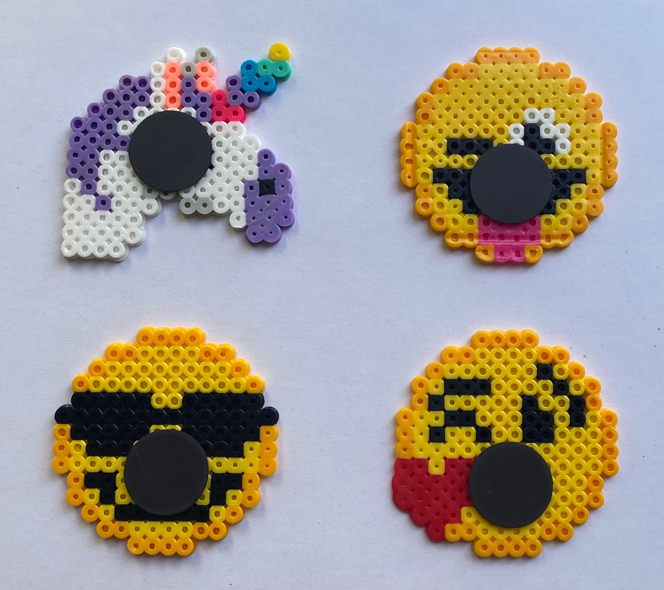 Set of 4 Perler Bead Emojis - Etsy