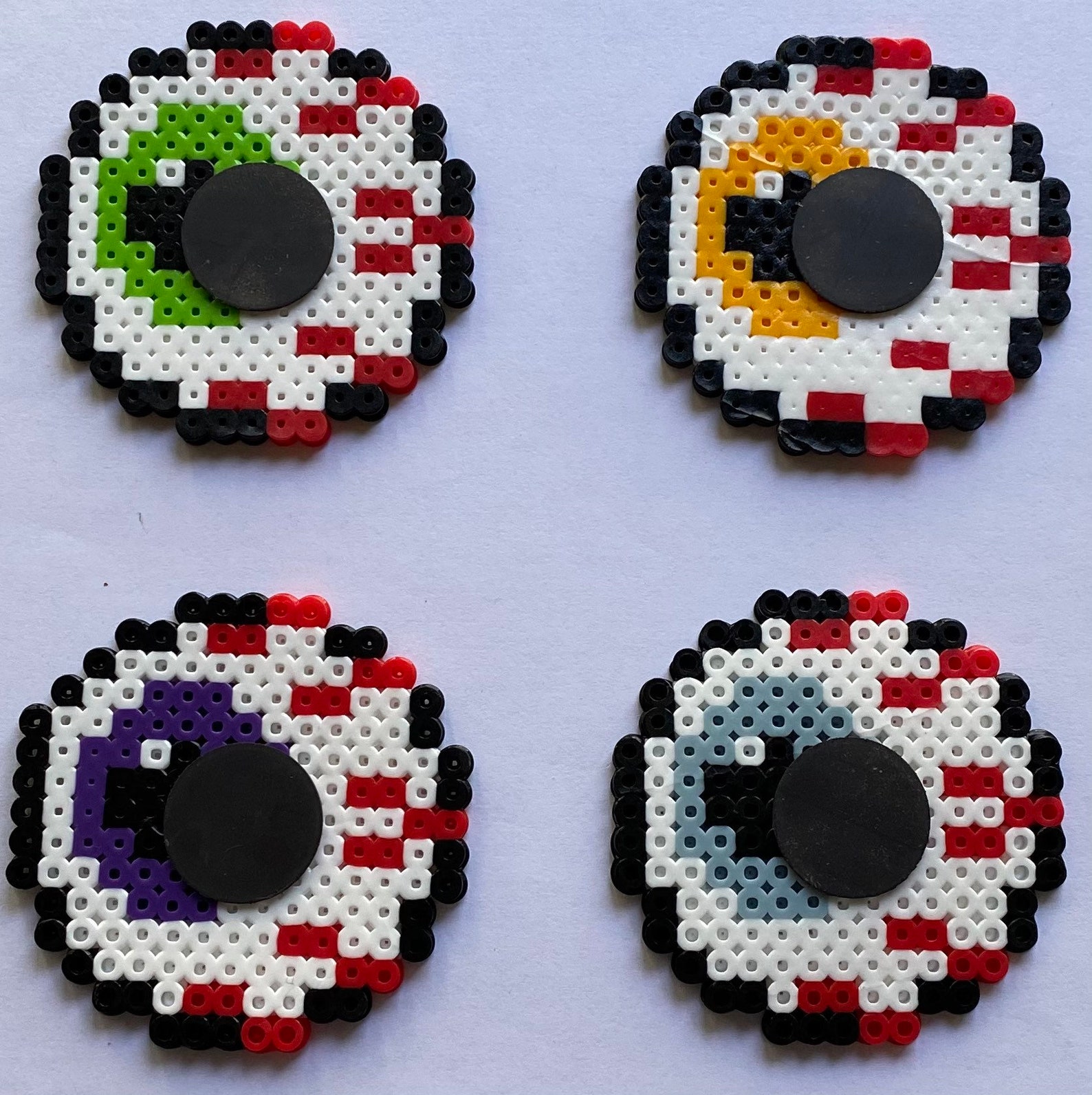 Set of 4 Perler Bead Eyeball Magnets - Etsy