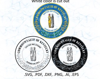 Kentucky Round Flag SVG KY USA Circular Circle American State - Etsy