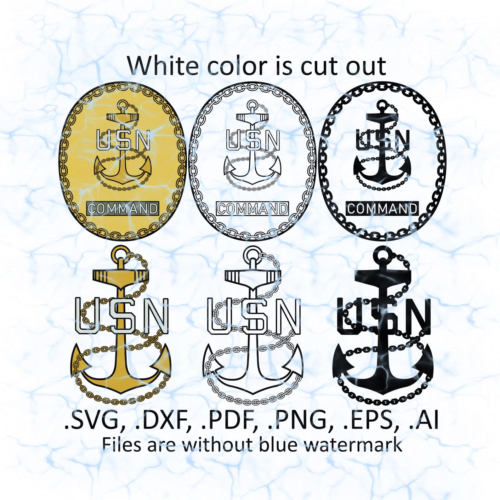 USN (US Navy) Chief Petty Officer Svg Vector Files, Dxf, Pdf, Ai, Eps ...
