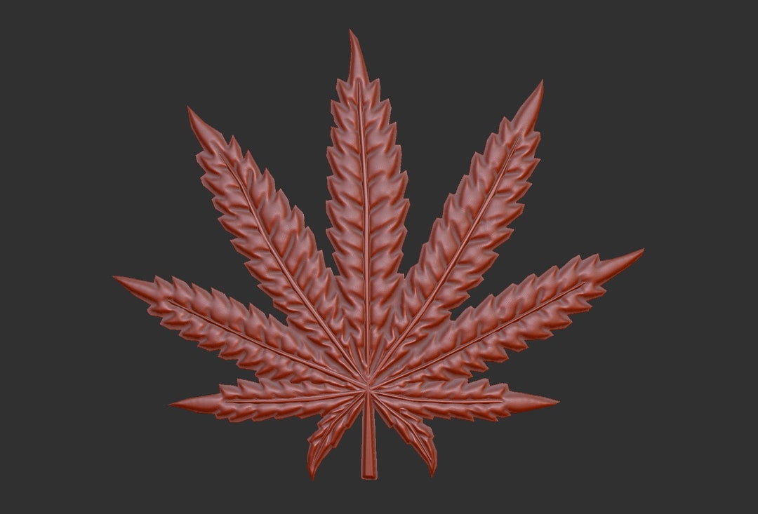 Marijuana Cannabis Pot Leaf 3d Stl Model Relief Element, CNC Router ...