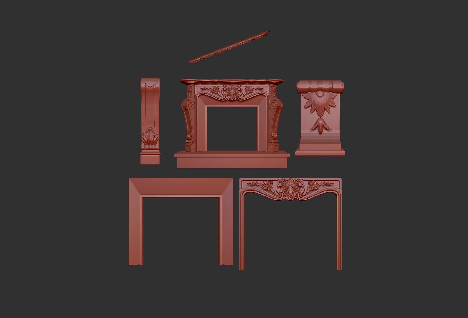 Decorative Fireplaces 3d Stl Models Set, CNC Router Engraver, Artcam ...