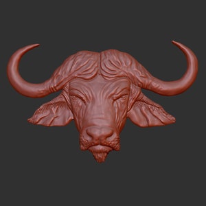 African Buffalo Stl 3d Model Relief Element, CNC Router Engraver, CNC ...