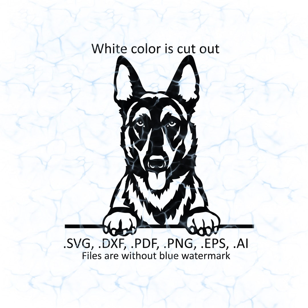Malinois Svg Vector, Belgian Shepherd Peeking Logo, Pdf, Dxf, Ai, Eps ...