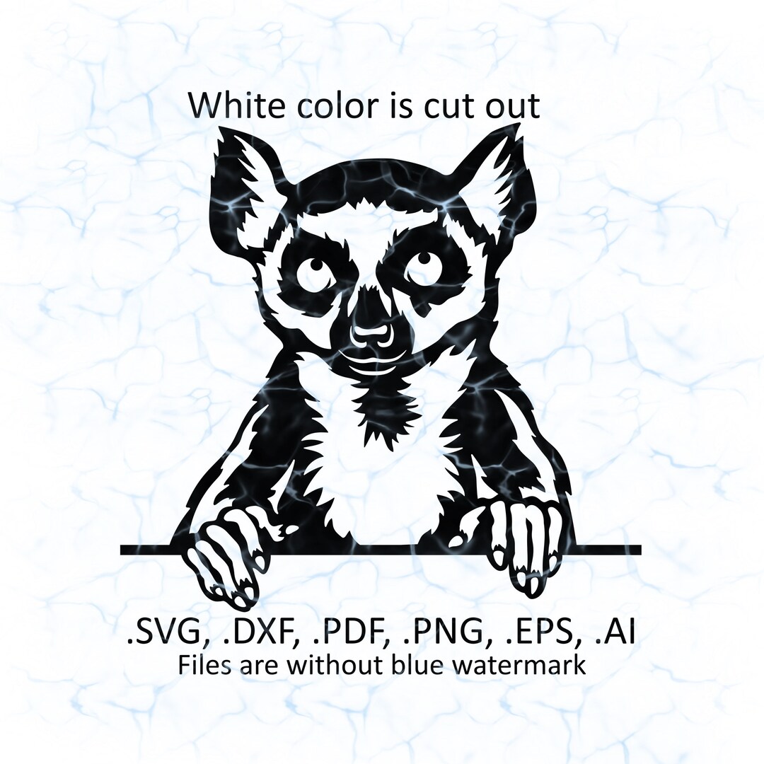 Lemur Svg Vector, Lemur Peeking Logo, Pdf, Dxf, Ai, Eps, Png Files - Etsy