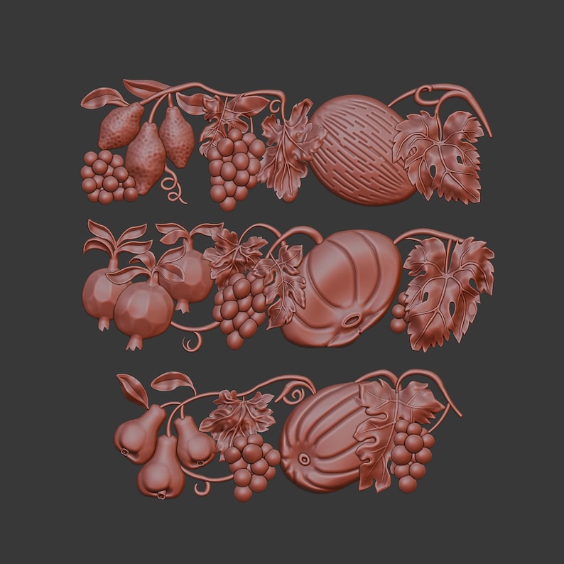 Fruits .stl 3d Model Relief Element, CNC Files - Etsy