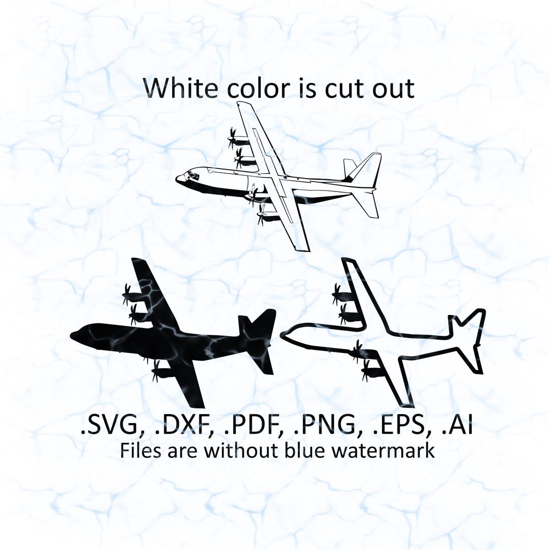 C-130 Hercules Svg Vector Files, Dxf, Pdf, Ai, Eps, Png Files - Etsy