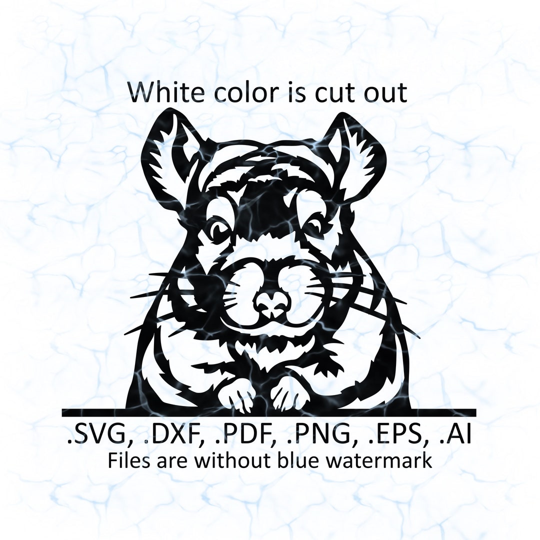 Chinchilla Svg Vector, Chinchilla Peeking Logo, Pdf, Dxf, Ai, Eps, Png ...