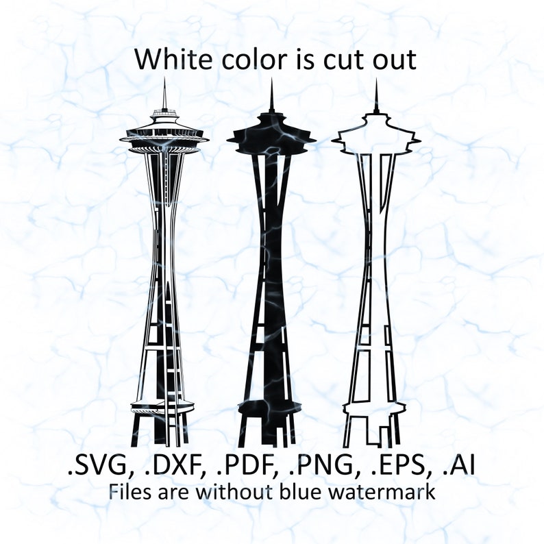 Space Needle Svg Vector Files, Dxf, Pdf, Ai, Eps, Png Files - Etsy
