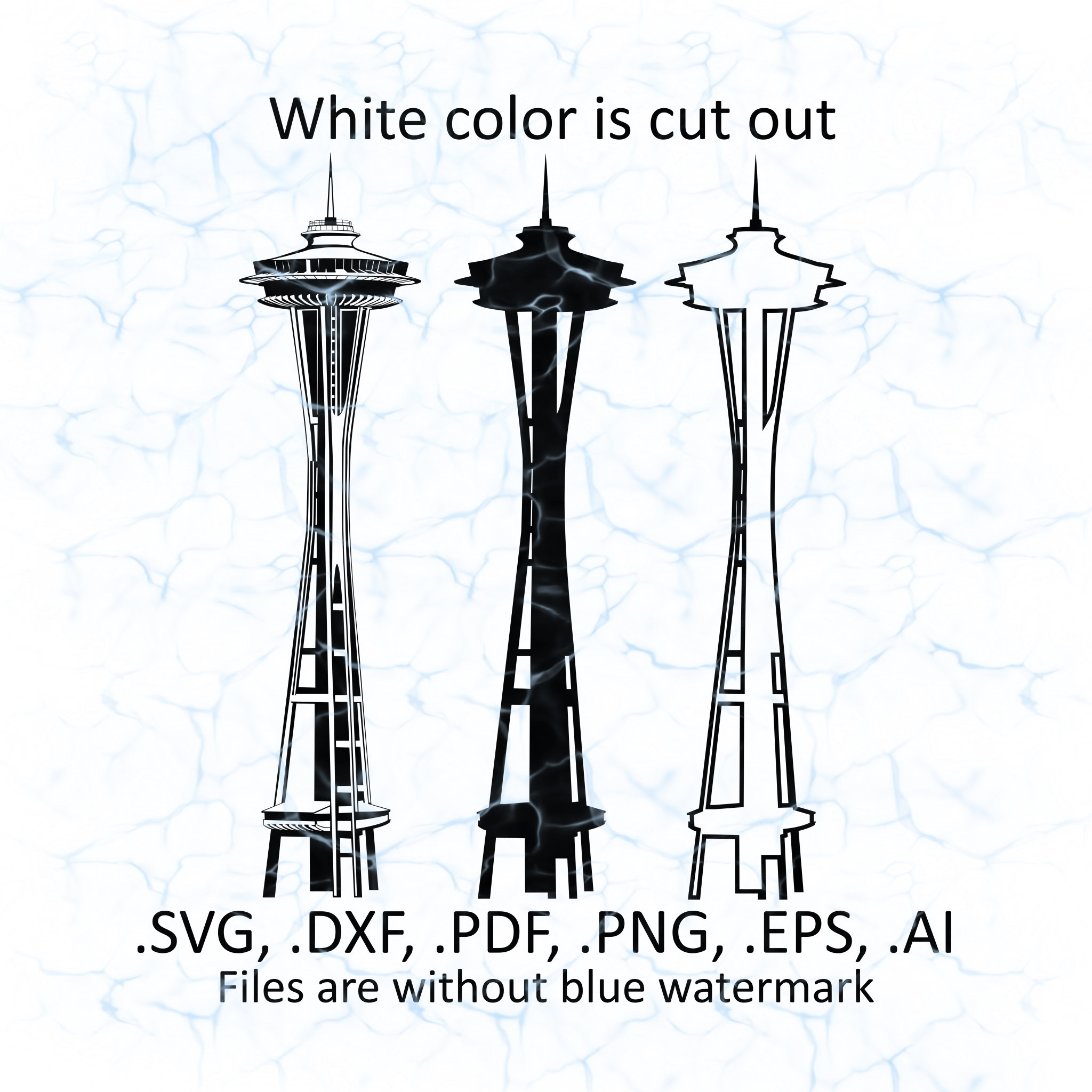 Space Needle Svg Vector Files, Dxf, Pdf, Ai, Eps, Png Files - Etsy