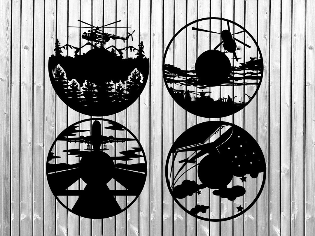 Helicopter Airplane Clock Face Template Laser Cut Dxf, Cdr Files - Etsy