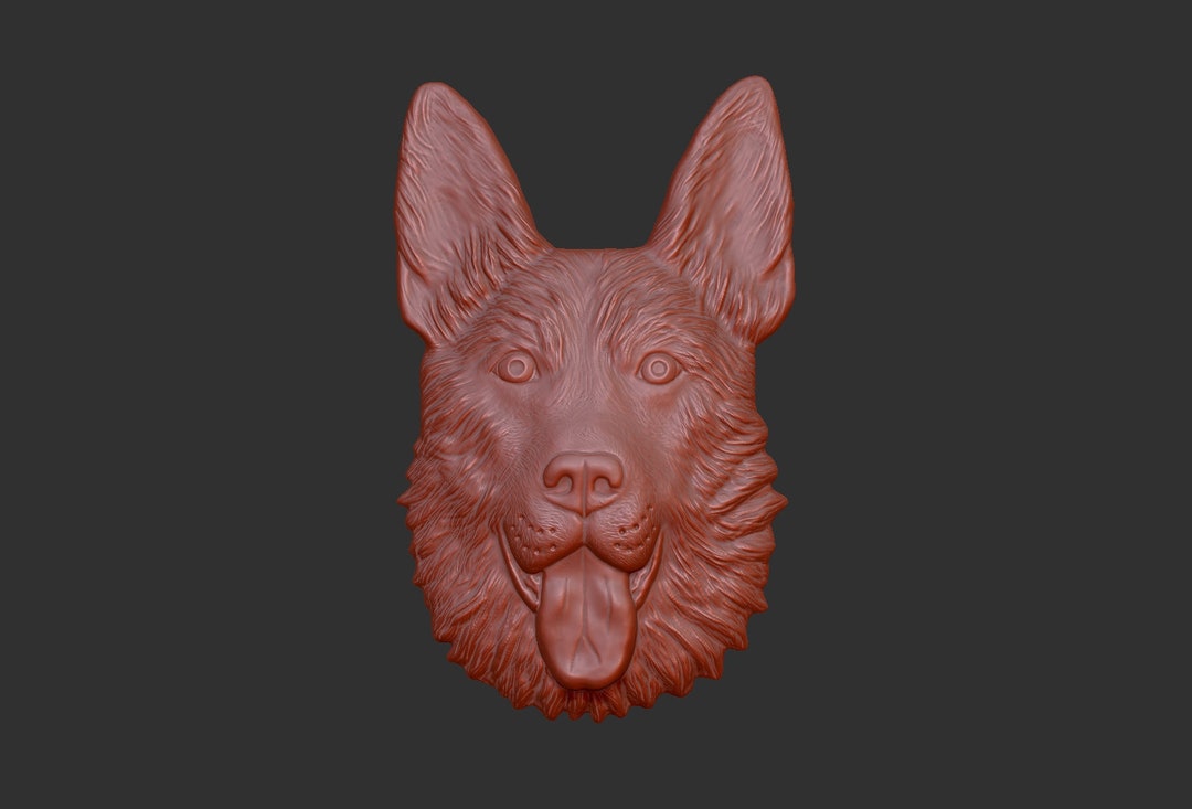 German Shepherd 3d Stl Model Relief Element, CNC Router Engraver, CNC ...