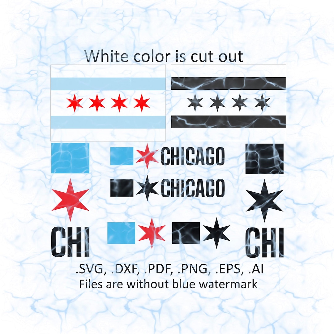 Chicago Flag and Logo Svg Vector Files, Dxf, Pdf, Ai, Eps, Png - Etsy