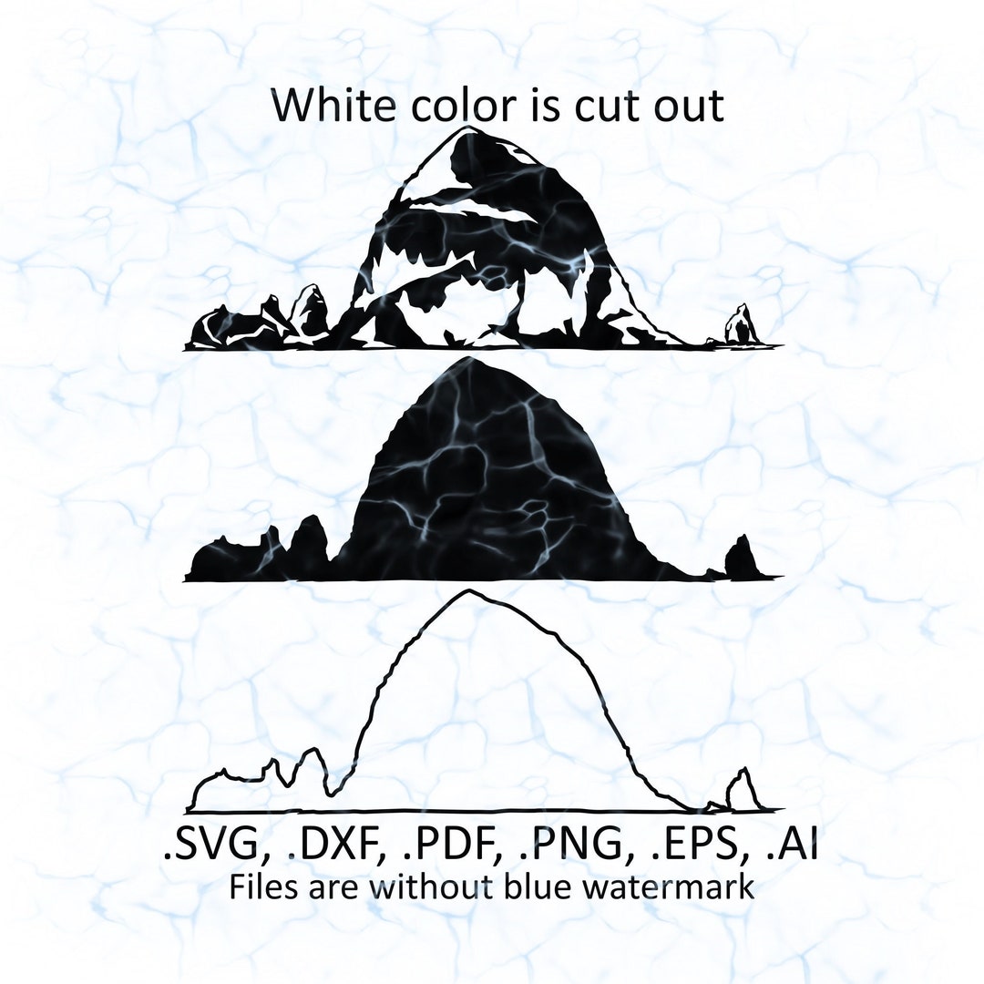 Haystack Rock Svg Vector Files, Dxf, Pdf, Ai, Eps, Png - Etsy