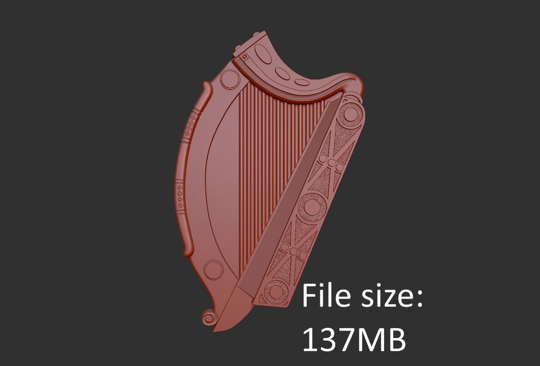 Harp Irish Theme 3d Stl Model Relief Element, CNC Router Engraver, CNC ...