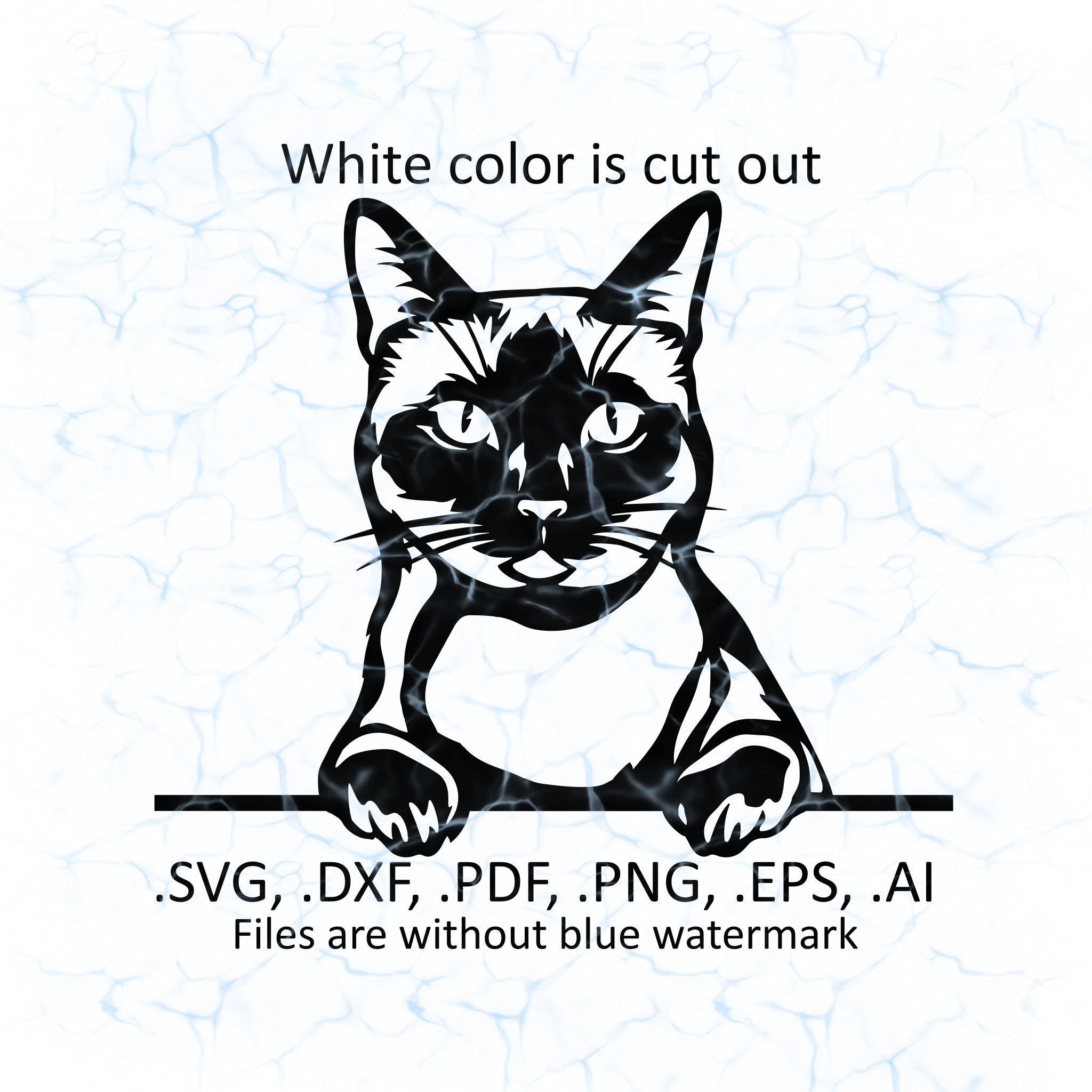 Siamese Cat Svg Vector, Siamese Cat Peeking Logo, Pdf, Dxf, Ai, Eps ...