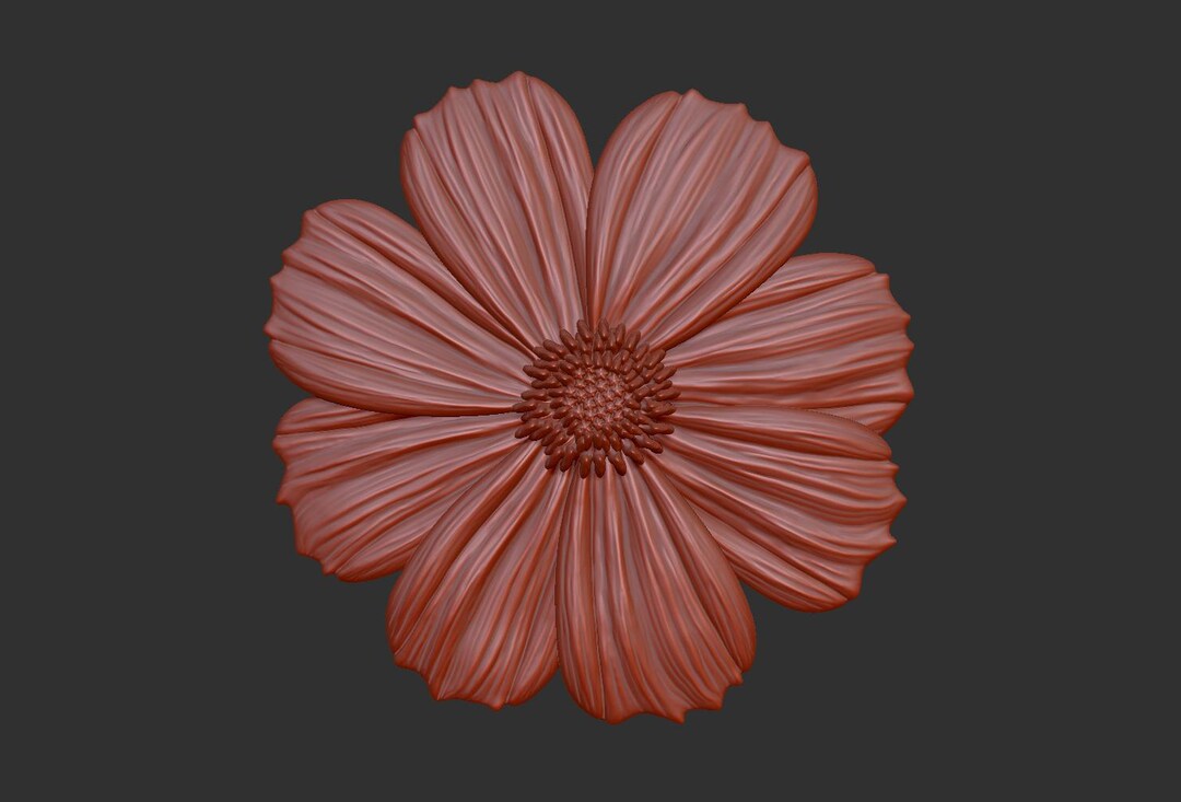 Cosmos Flower Stl 3d Model Relief Element, CNC Router Engraver, CNC ...