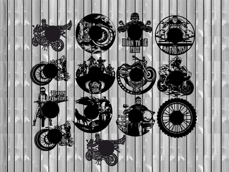 Motorcycle Sport Bike Biker Clock Face Template Laser Cut Dxf, Cdr ...