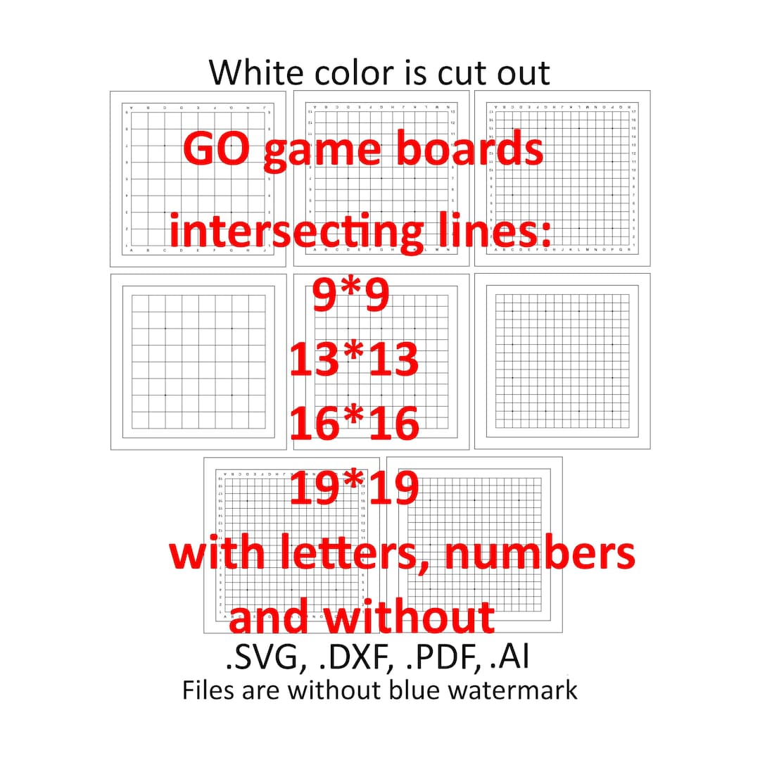 Go Game Board (goban) Svg Vector Files, Dxf, Pdf, Ai - Etsy