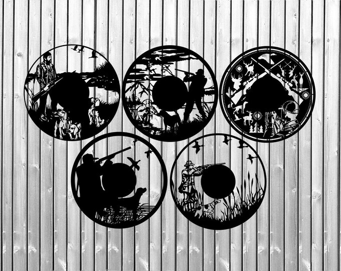 Duck Hunter Clock Laser Cut Files SVG File Vector File Ai Cdr Dxf ...