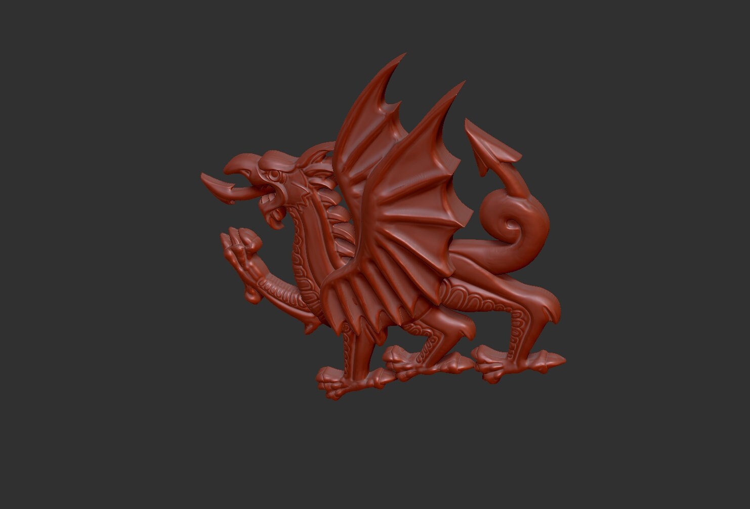 Wales Emblem, Welsh Dragon Stl 3d Model Relief, CNC Router Engraver ...