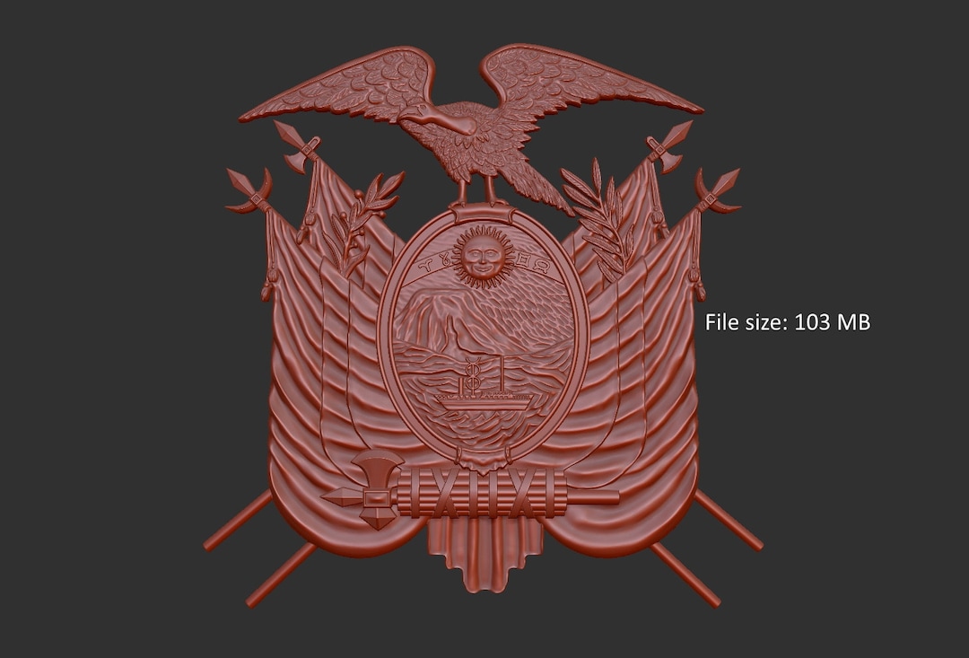 Ecuador Emblem 3d .stl Model Relief, CNC Files, Ecuador Coat of Arms - Etsy