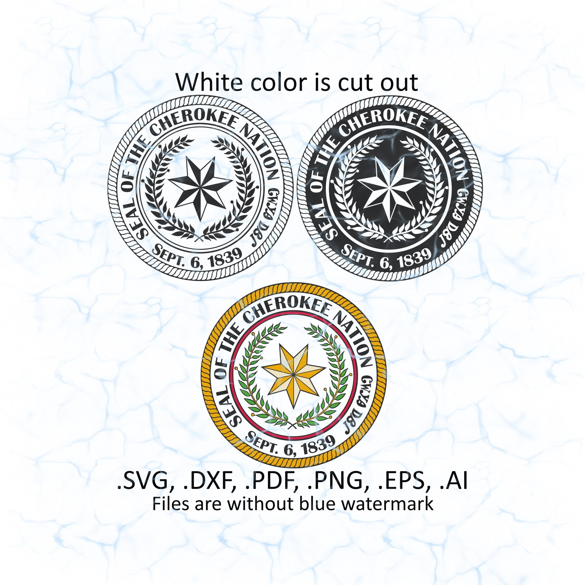 Cherokee Svg Vector Files, Dxf, Pdf, Ai, Eps, Png, Cherokee Nation Seal ...