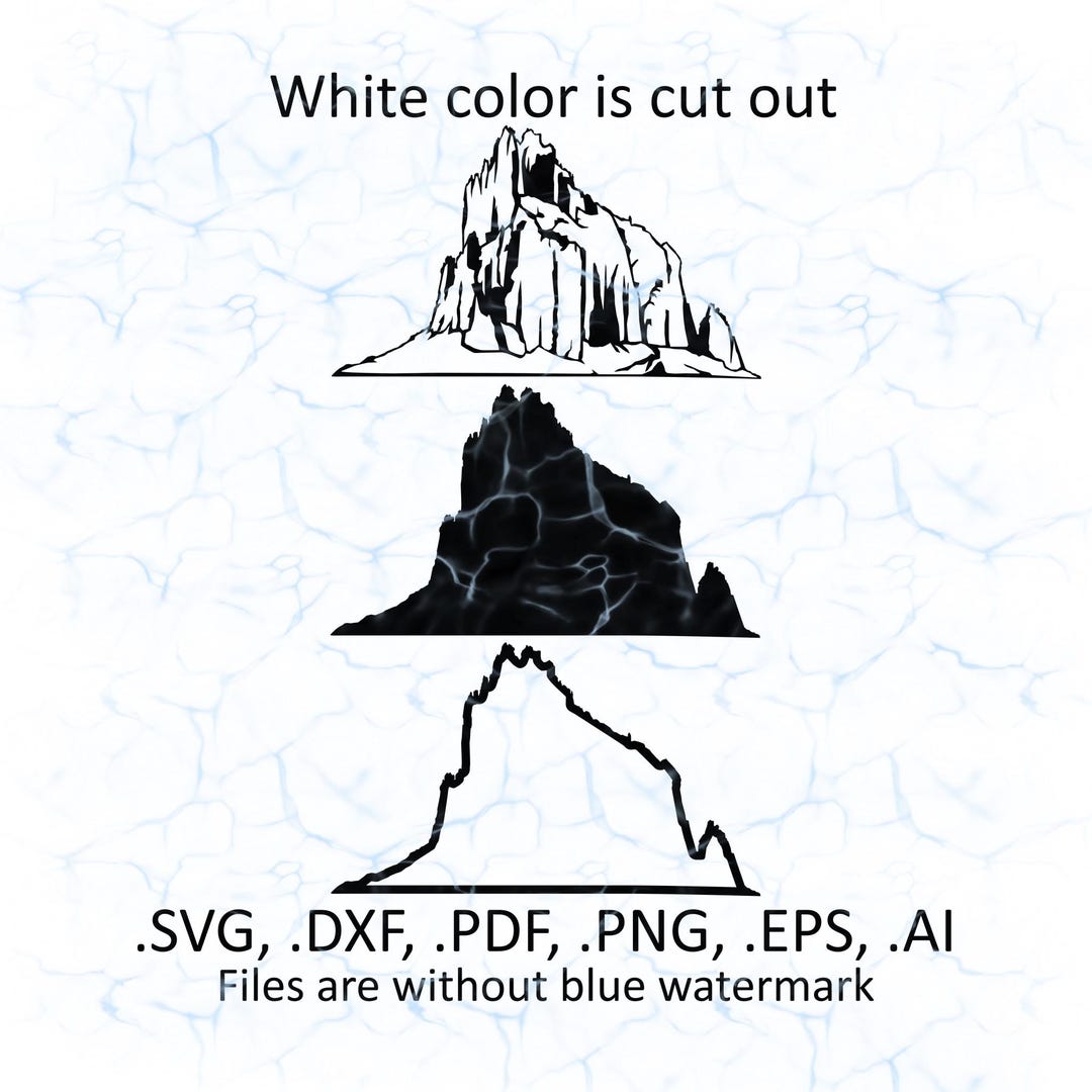 Shiprock Svg Vector Files, Dxf, Pdf, Ai, Eps, Png Files - Etsy