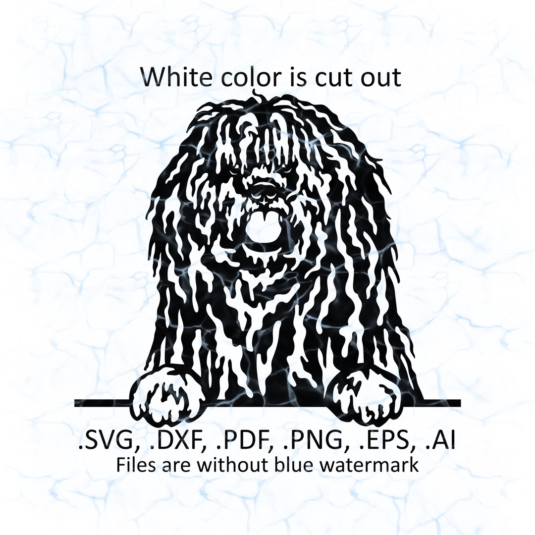 Puli Dog Svg Vector, Puli Dog Peeking Logo, Pdf, Dxf, Ai, Eps, Png ...