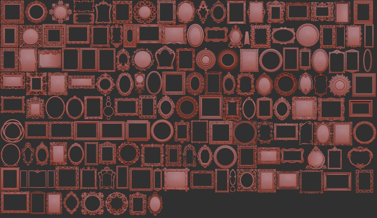 Frames 3d Stl Models Set CNC Router Engraver Artcam Aspire - Etsy