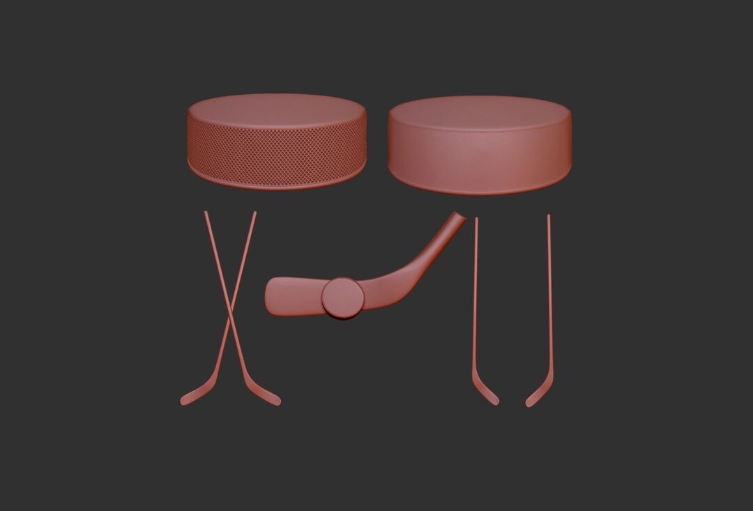 Hockey Puck and Sticks .stl 3d Model Relief Elements, CNC Files - Etsy