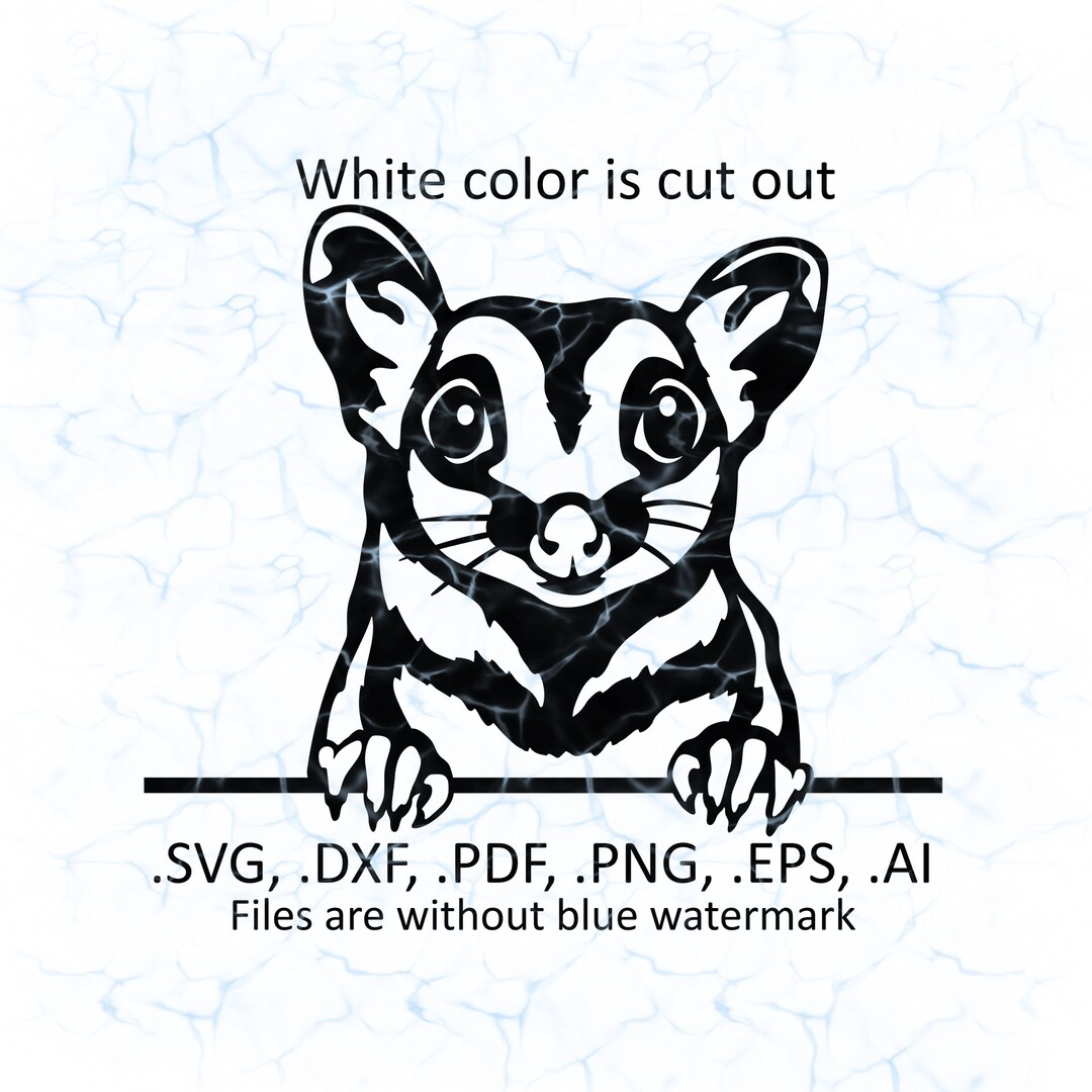 Sugar Glider Svg Vector, Sugar Glider Peeking Logo, Pdf, Dxf, Ai, Eps ...