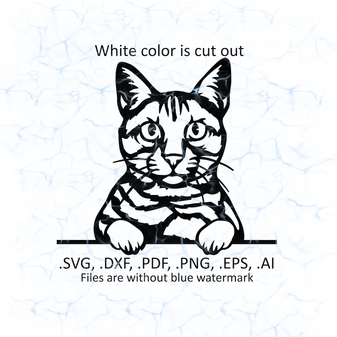 Egyptian Mau Svg Vector, Egyptian Mau Peeking Logo, Pdf, Dxf, Ai, Eps ...