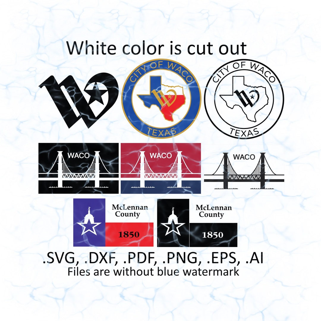 Waco, TX Mclennan Vector Svg Files, Pdf, Dxf, Ai, Eps, Png Files, Waco ...
