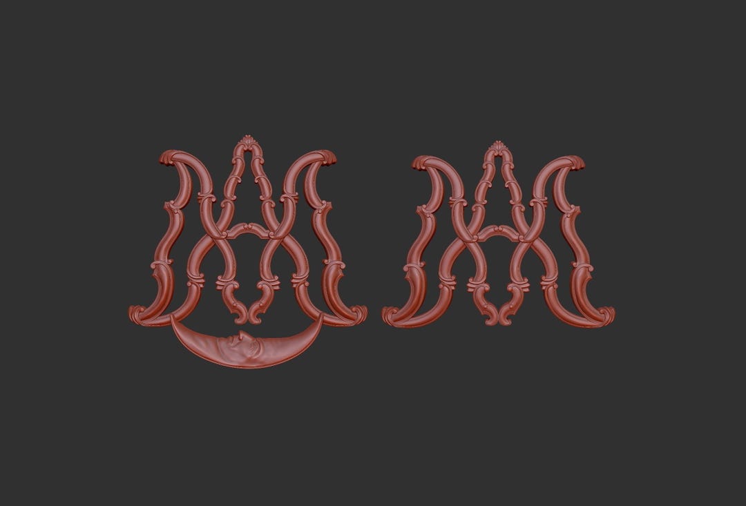 Ave Maria Monogram (virgin Mary) 3d .stl Model Relief Element - Etsy