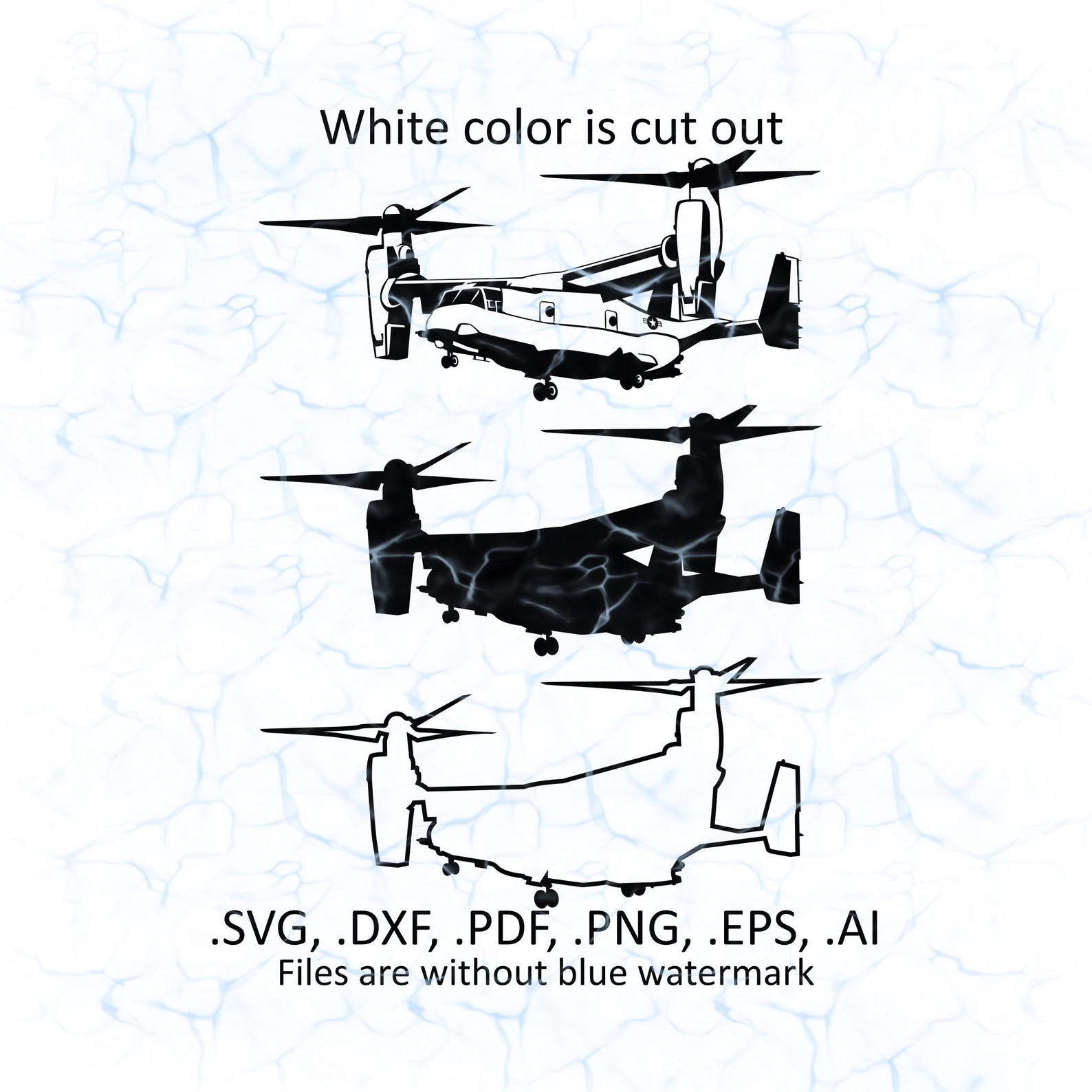 Bell Boeing MV-22 Osprey Svg Vector Files, Dxf, Pdf, Ai, Eps, Png - Etsy