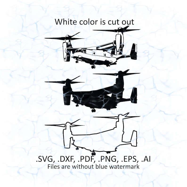 Bell Boeing MV-22 Osprey Svg Vector Files, Dxf, Pdf, Ai, Eps, Png - Etsy