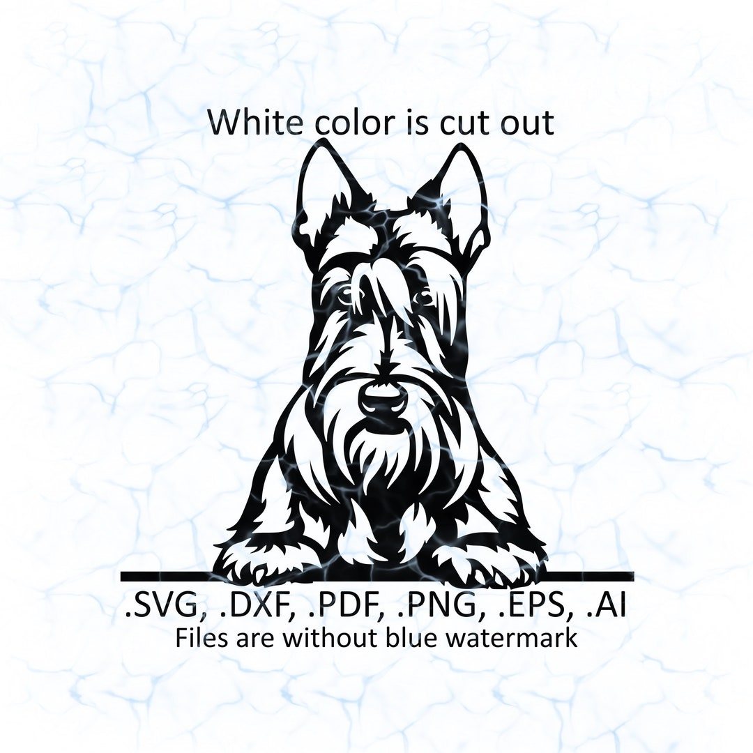 Scottish Terrier Svg Vector, Scottie Peeking Logo, Pdf, Dxf, Ai, Eps ...