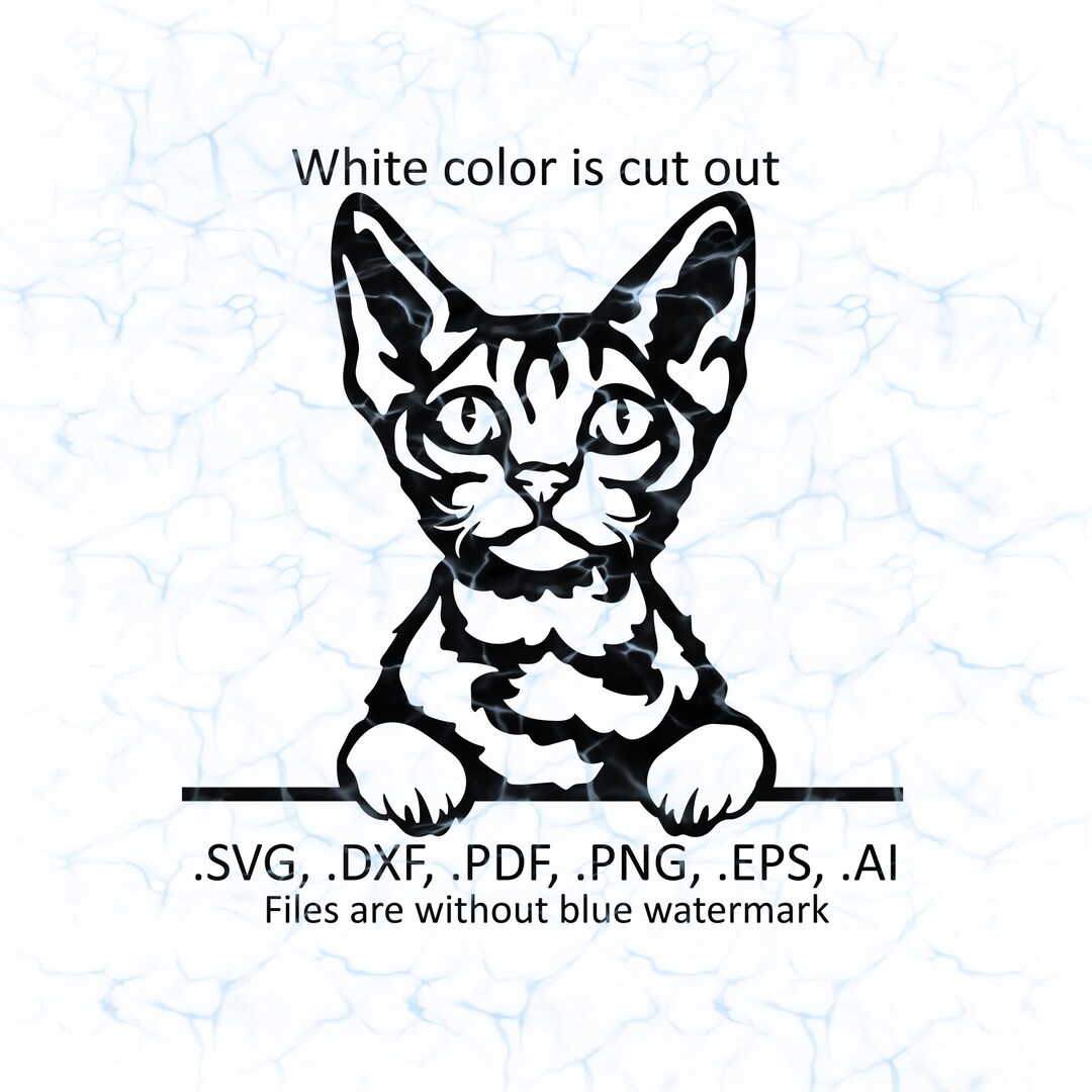 Devon Rex Svg Vector, Devon Rex Peeking Logo, Pdf, Dxf, Ai, Eps, Png ...