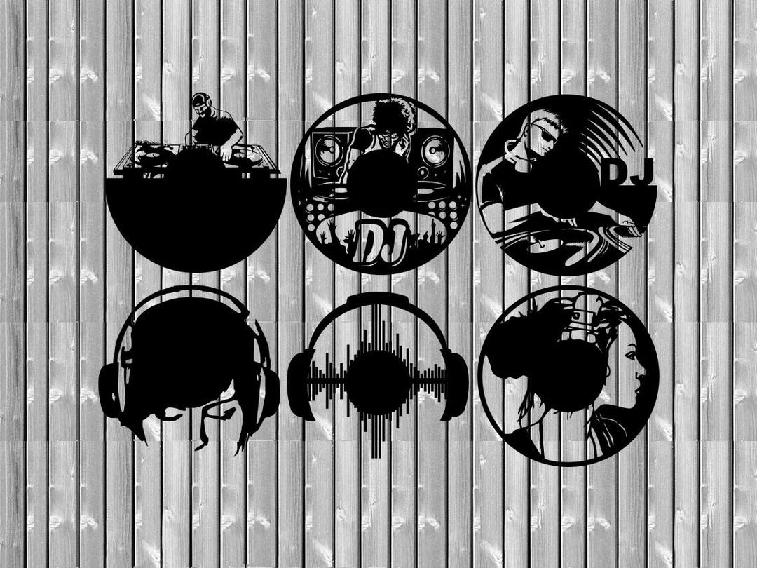 Dj Clock Face Template Laser Cut Dxf, Cdr Files - Etsy