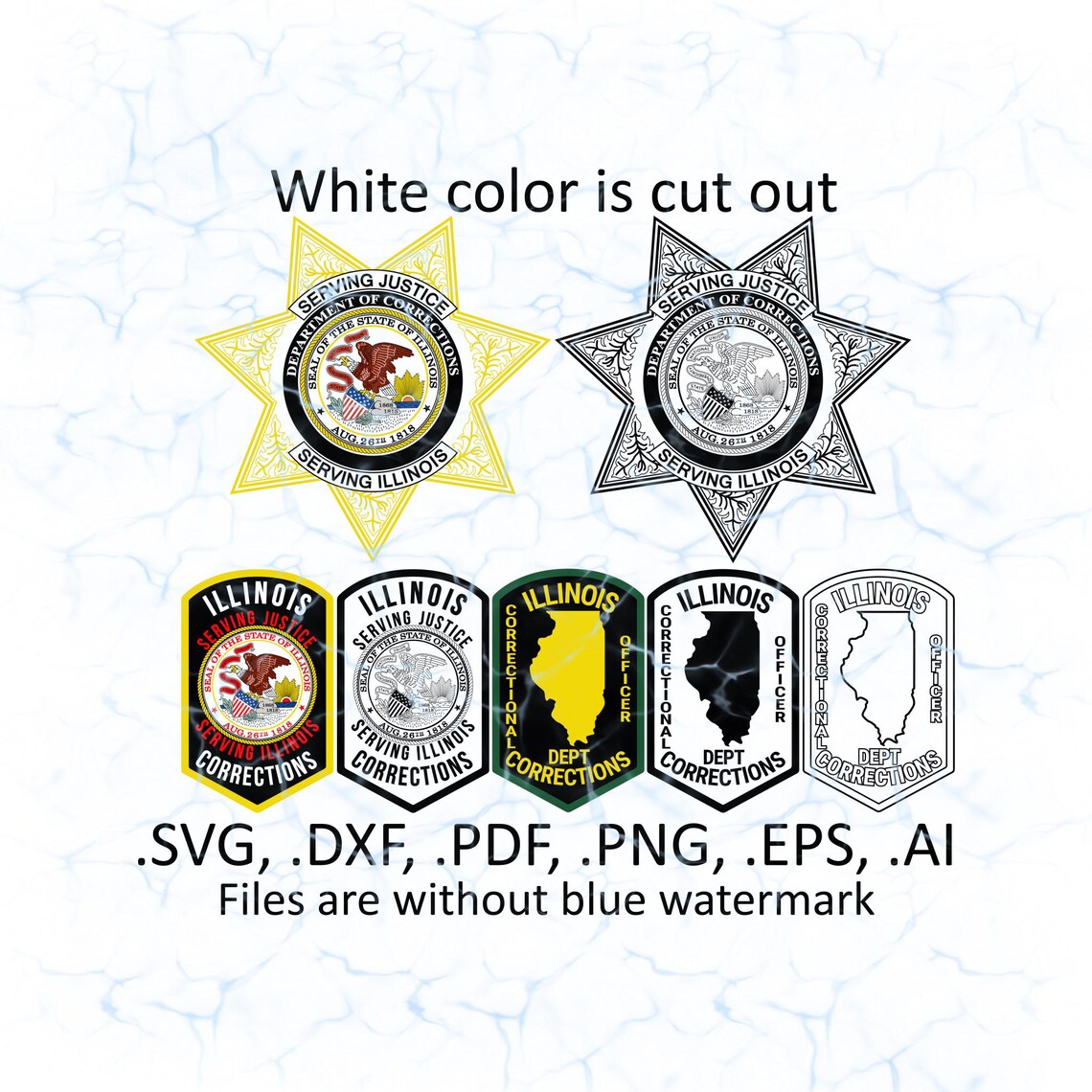 Illinois Corrections Svg Vector Files, Dxf, Pdf, Ai, Eps, Png - Etsy