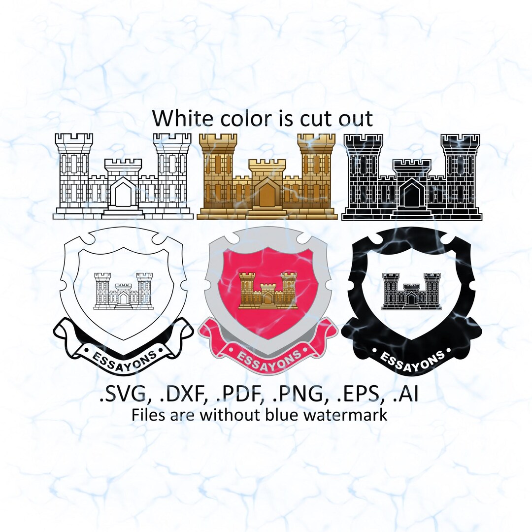 Corps of Engineers Svg Vector Files, Dxf, Pdf, Ai, Eps, Png, U.S. Army ...