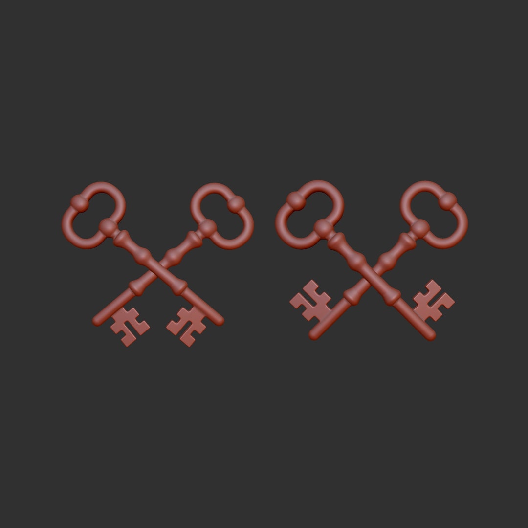 Keys Crossed, Treasurer Stl 3d Model Relief Element, CNC Router ...