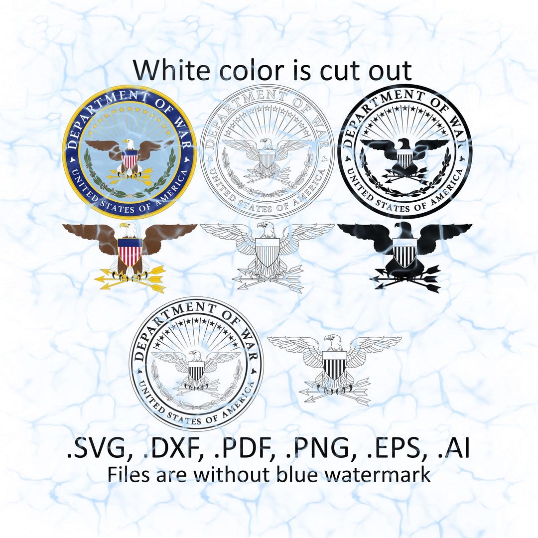 US Department of War Svg Vector Files, Dxf, Pdf, Ai, Eps, Png - Etsy
