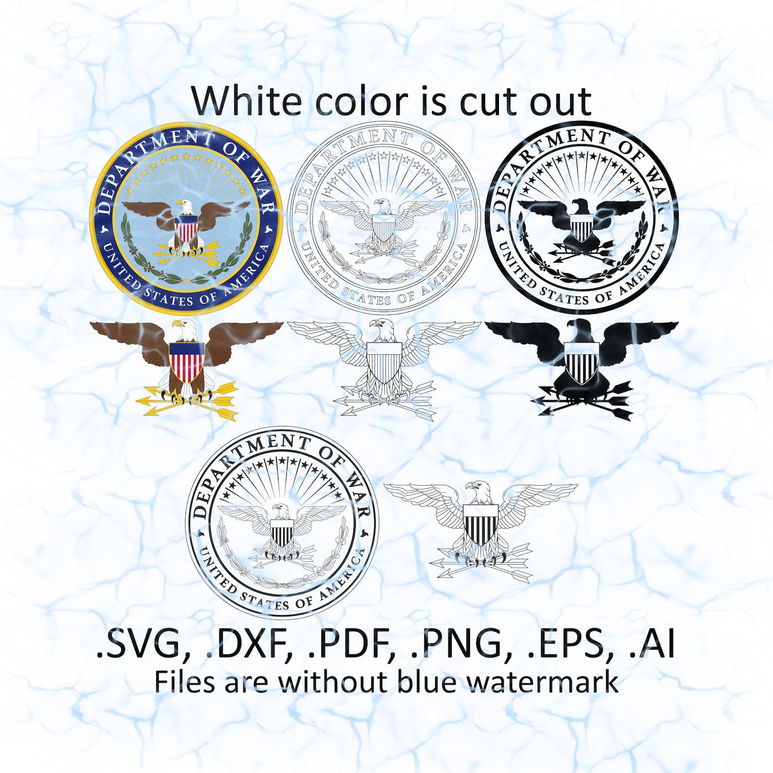 US Department of War Svg Vector Files, Dxf, Pdf, Ai, Eps, Png - Etsy