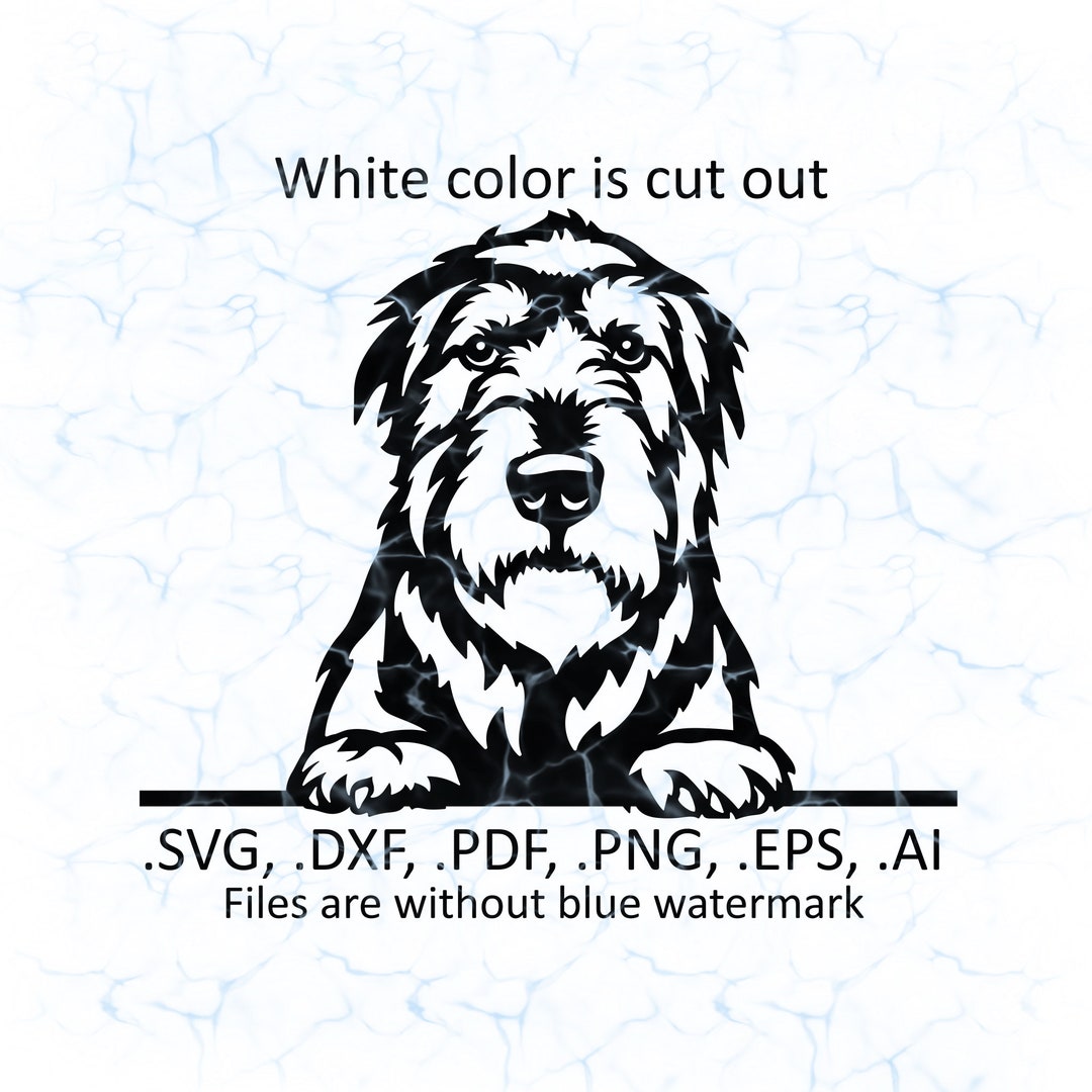 Irish Wolfhound Svg Vector, Irish Wolfhound Peeking Logo, Pdf, Dxf, Ai ...
