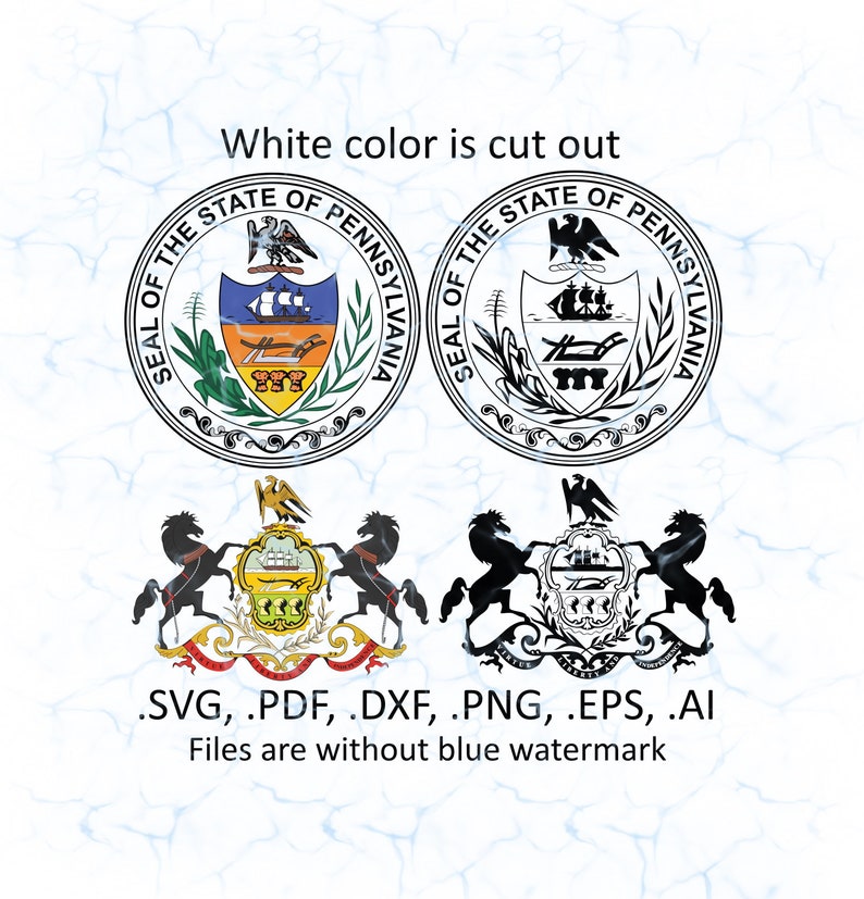 Pennsylvania Seal and Coat of Arms Vector Svg Files Pdf Dxf - Etsy