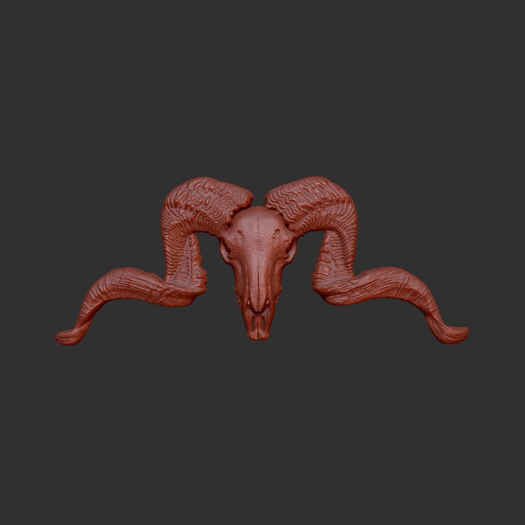 Ram Skull 3d Stl Model Relief Element, CNC Router Engraver, CNC Files ...
