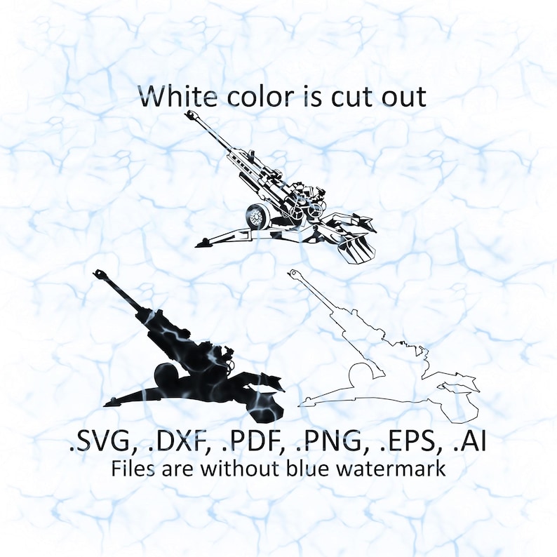 M777 Howitzer Svg Vector Files, Dxf, Pdf, Ai, Eps, Png - Etsy